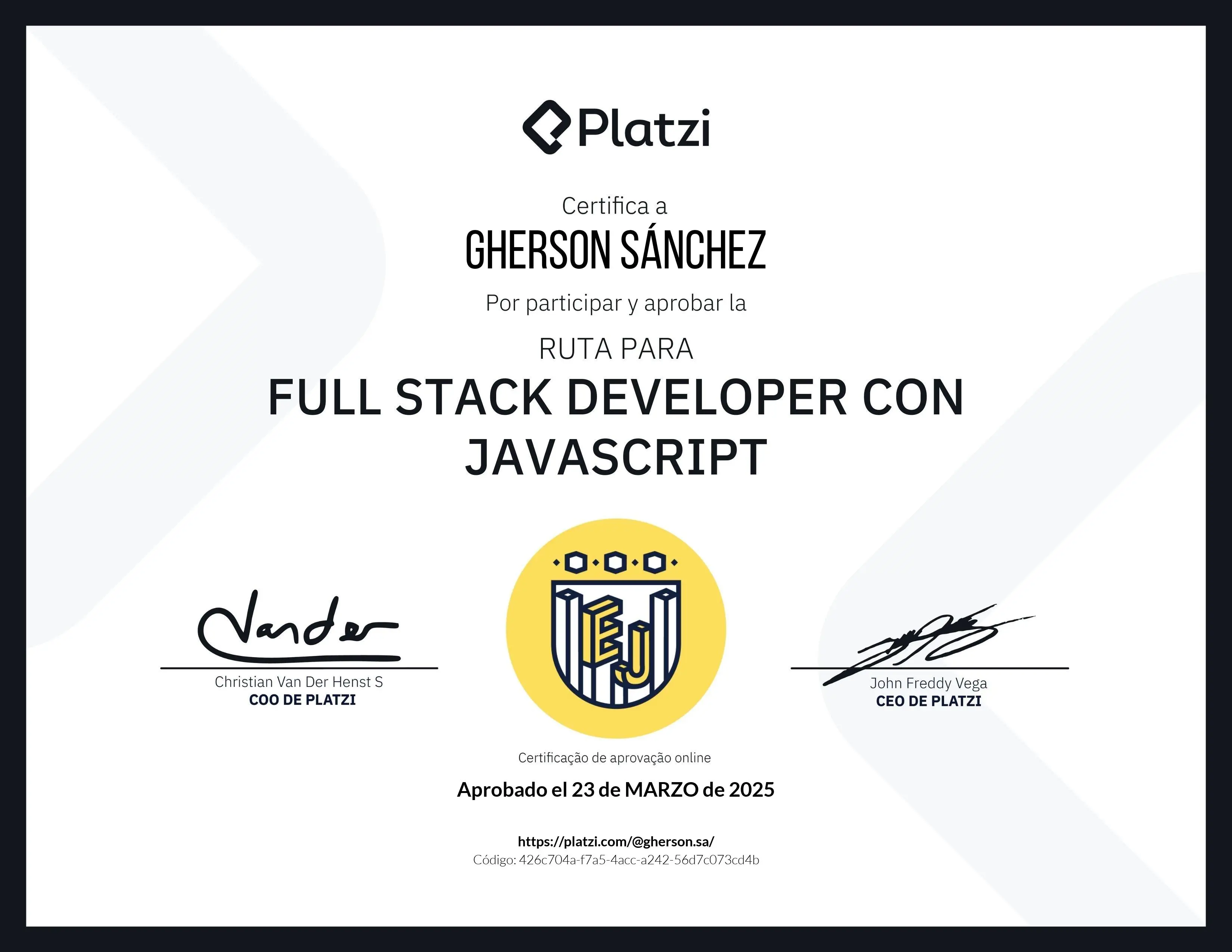 Gherson Sánchez | FullStack, React, NextJS, NestJS, React Native